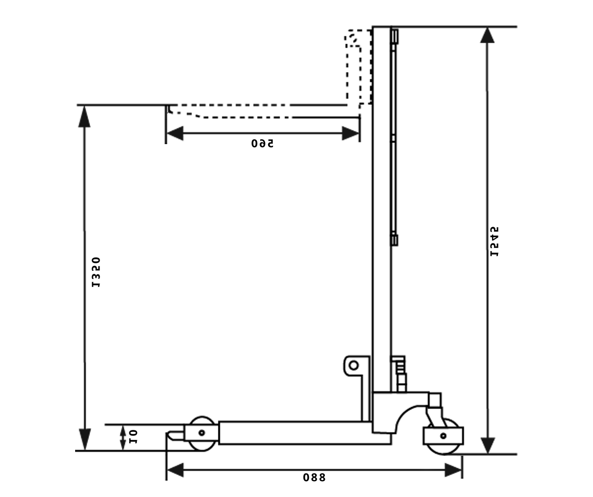 340KG Standard Steel Platform Lifter - 1350mm Lift Range