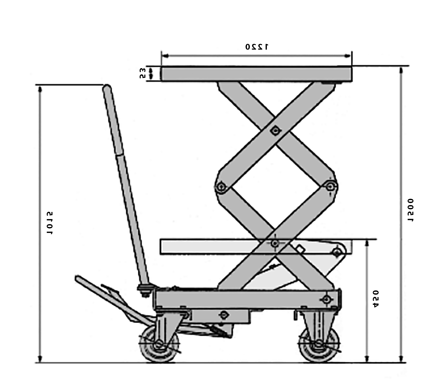 700KG Double Scissor Lift Table - Manual - MATEX